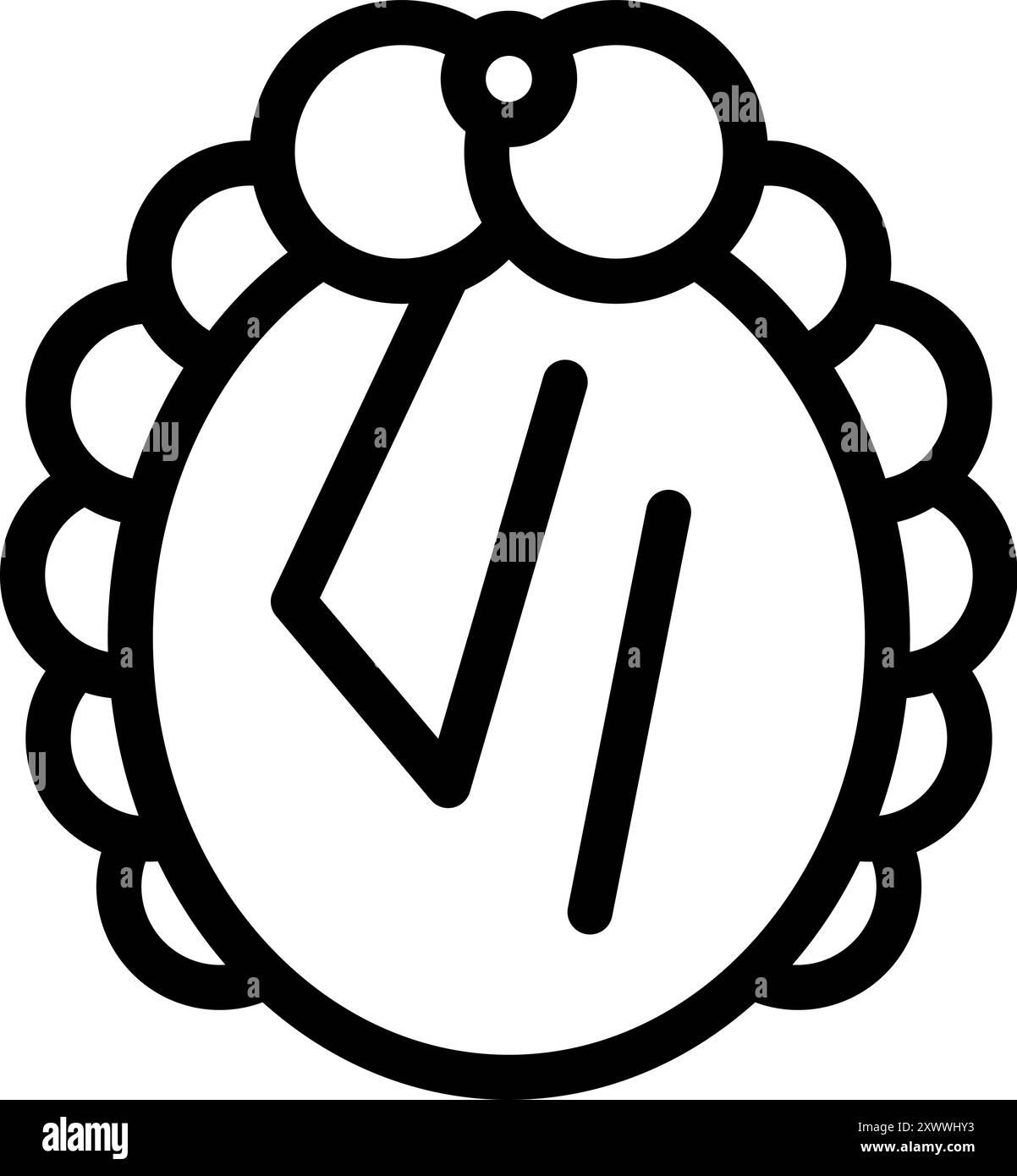 Simple line drawing of a round mirror with a handle, reflecting light ...