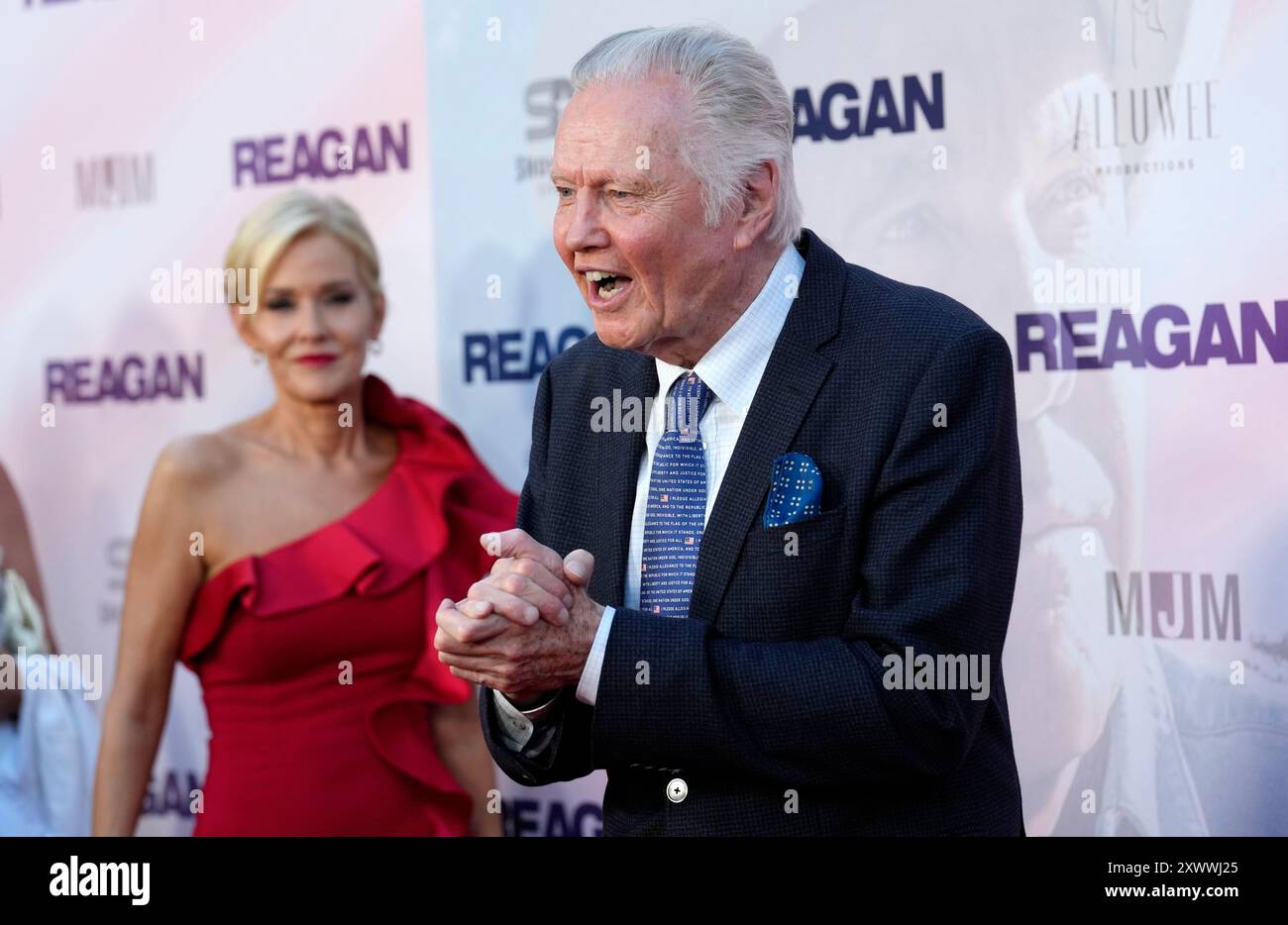 Jon Voight poses at the premiere of the film "Reagan" at the TCL ...