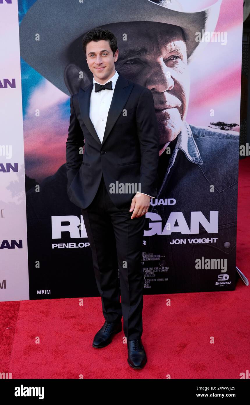 David Henrie poses at the premiere of the film "Reagan" at the TCL ...