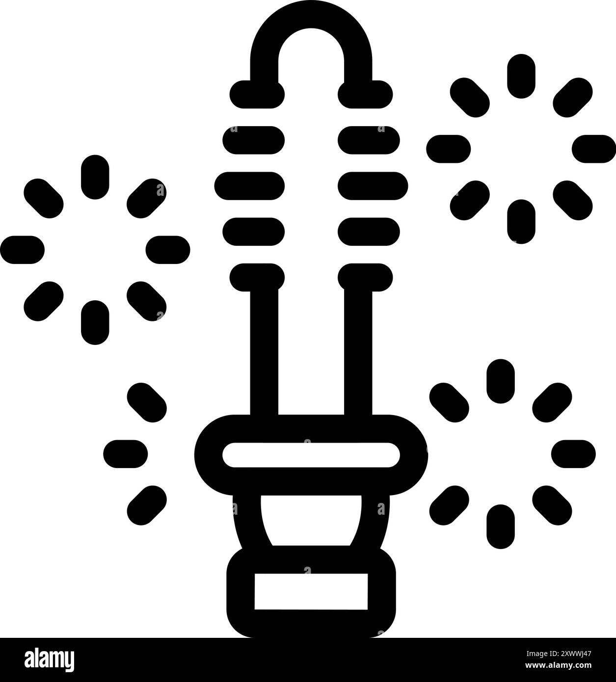 Simple icon of a spark plug surrounded by sparks, representing the ...