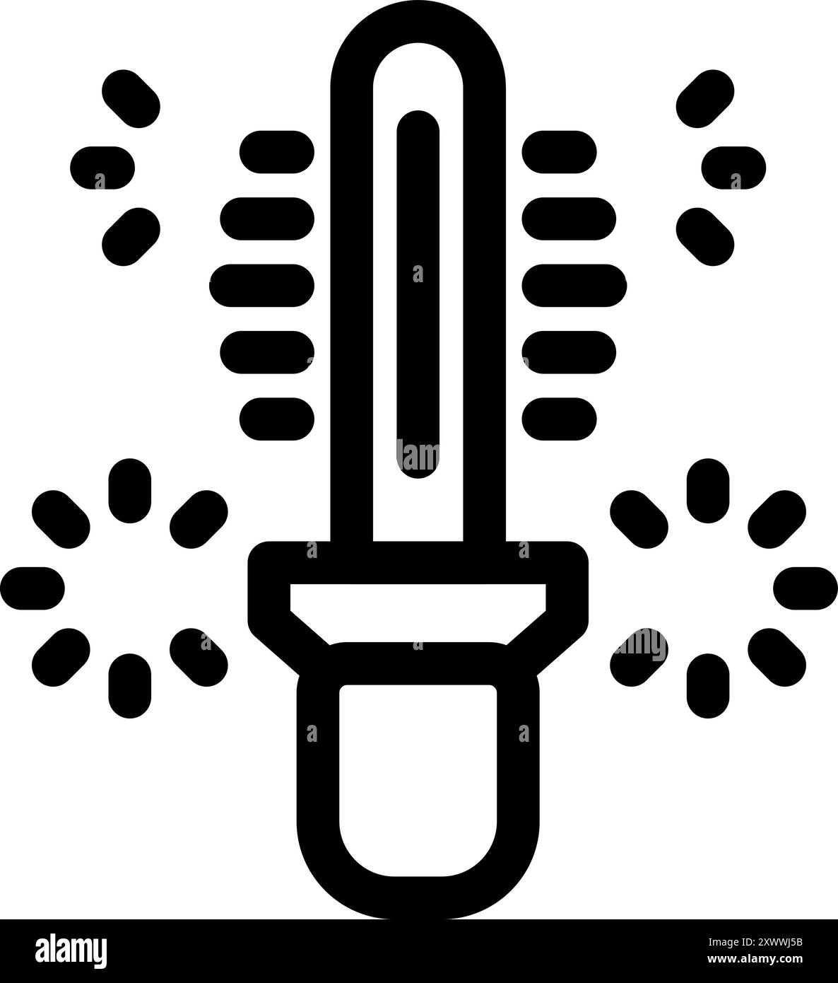 Car halogen bulb icon in bold line style, representing a glowing and ...