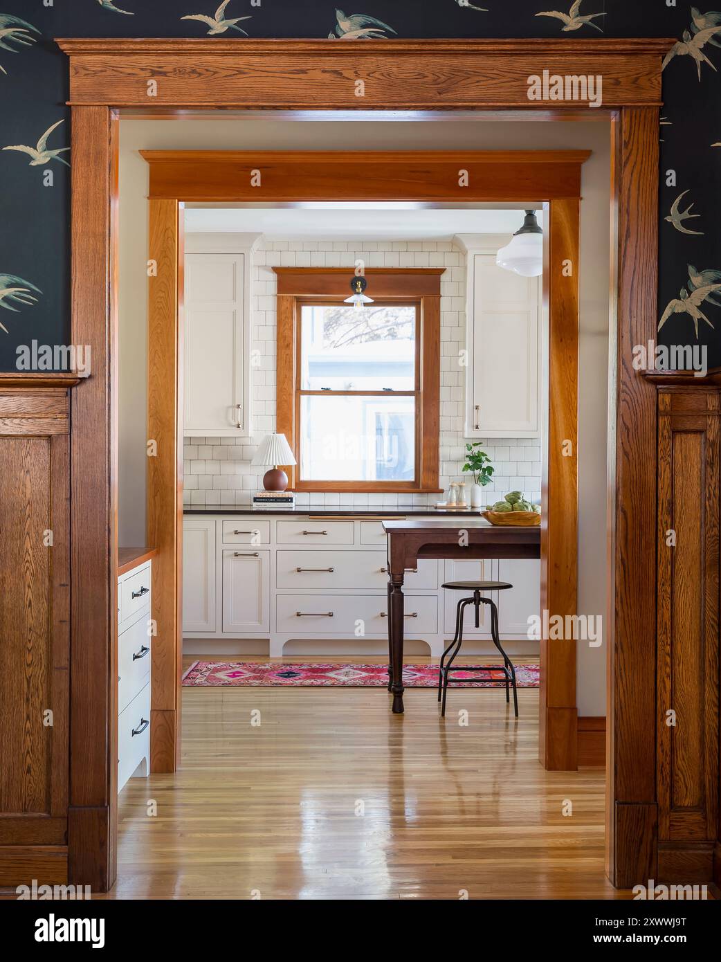 View into kitchen from dining room in older home with beautiful ...