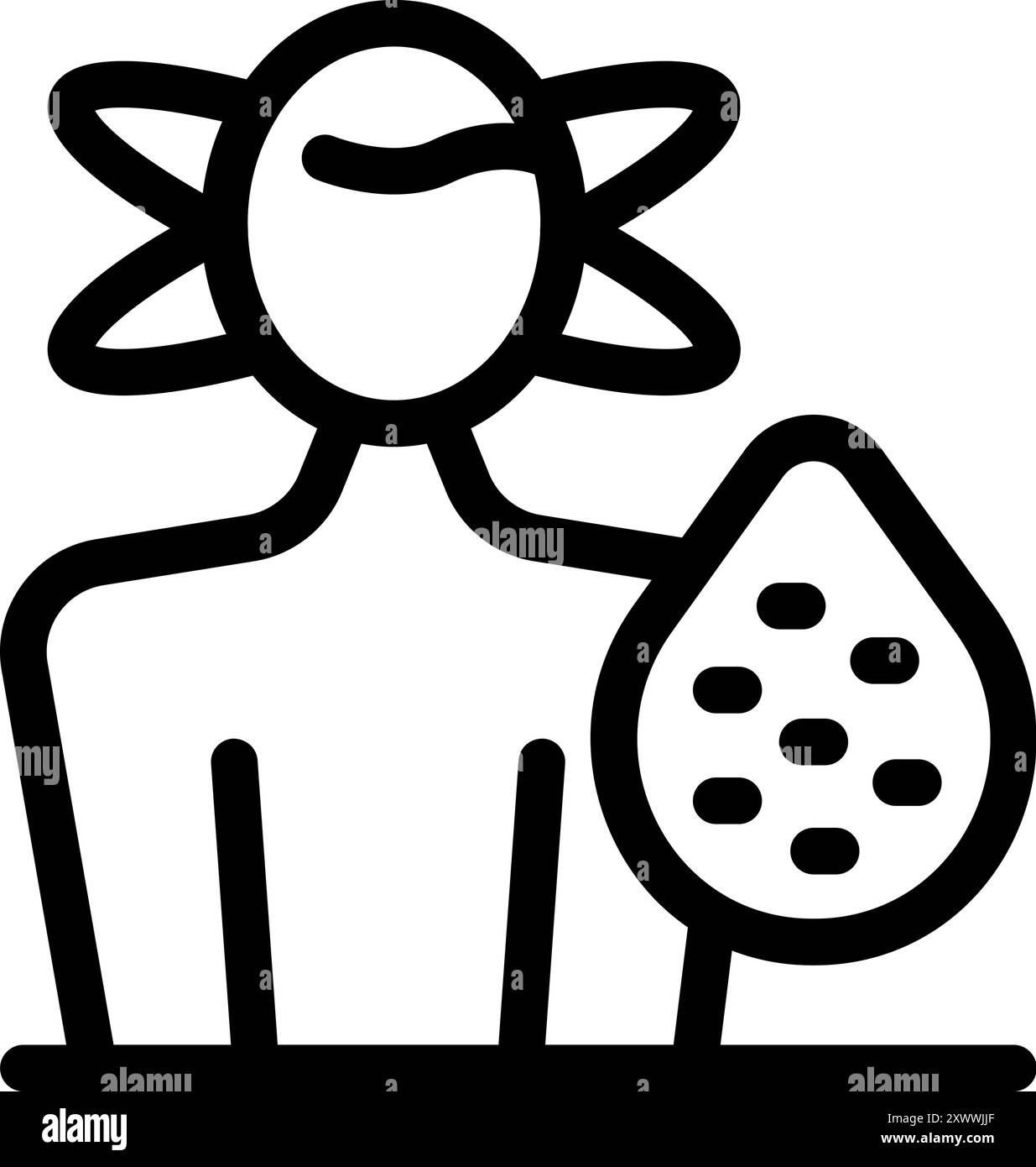 Immune system protecting human body from virus bacteria with shield ...