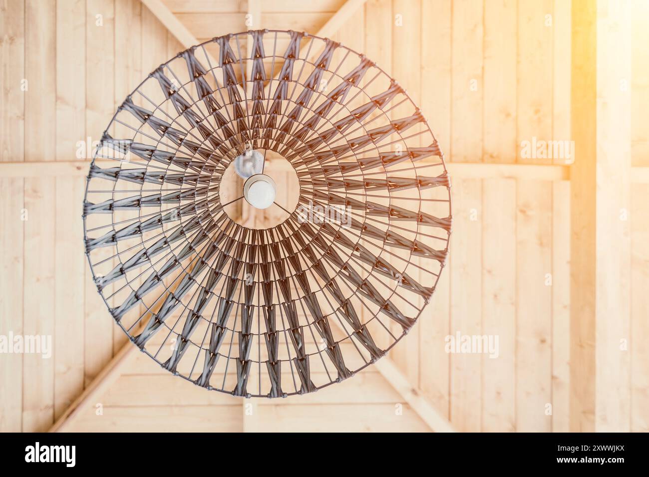 Circular Ceiling Lamp with Woven Pattern Stock Photo - Alamy
