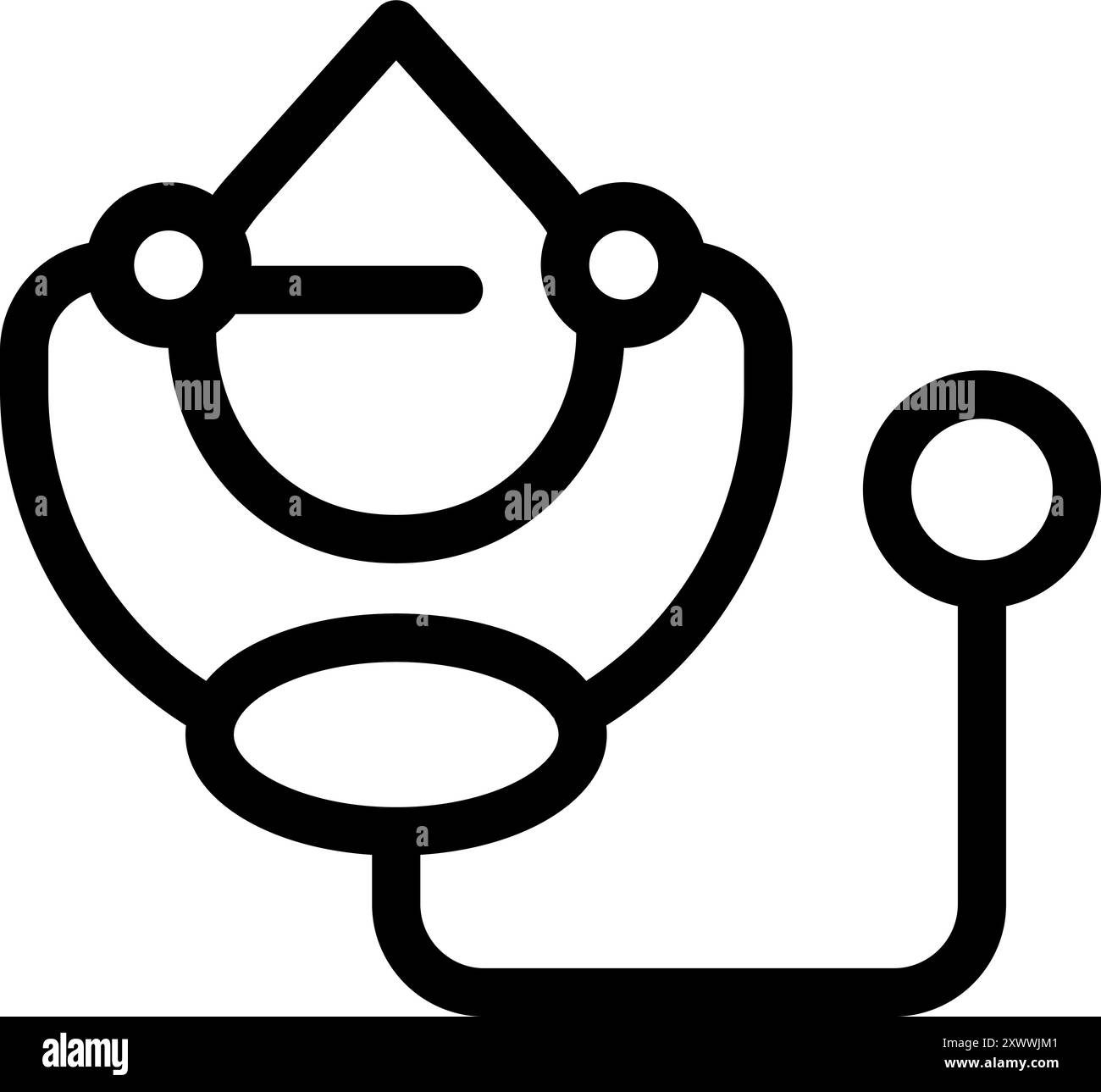 Black outline icon of a stethoscope, representing medical examination ...