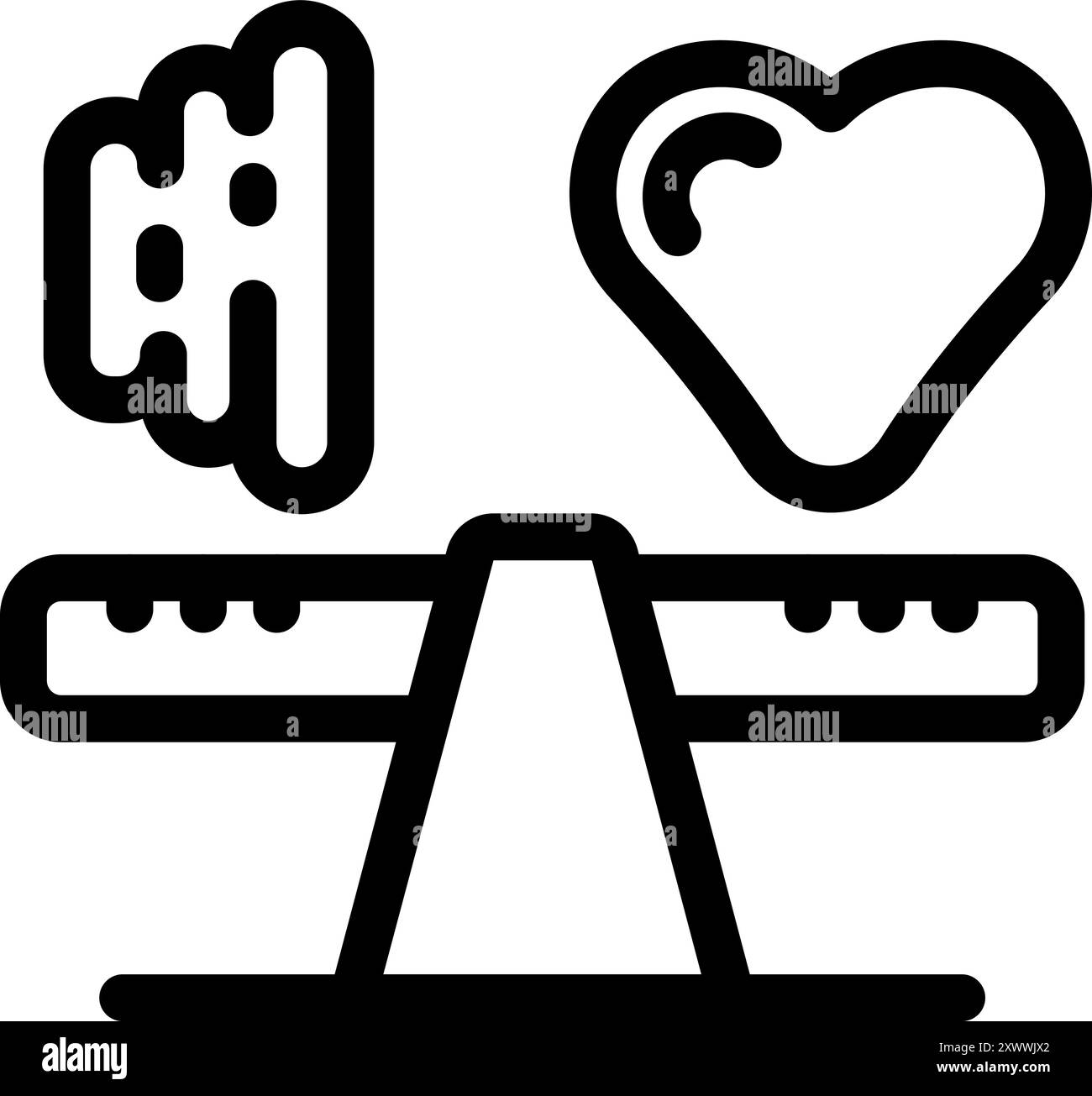 Seesaw with brain and heart showing importance of balance between logic ... Seesaw with brain and heart showing importance of balance between logic ...
