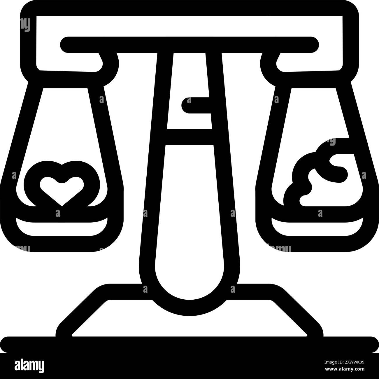 Simple vector showing the concept of love versus money, represented by ...