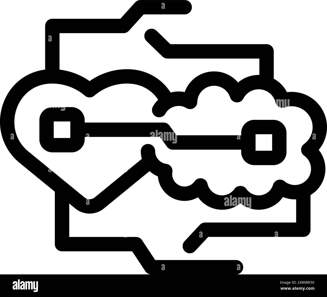 Symbolizing the fusion of emotions and intellect, this image represents ...