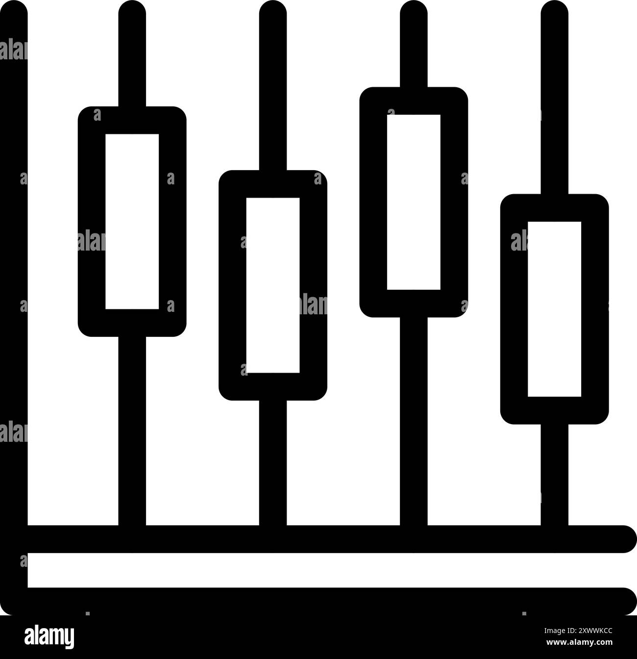 Simple vector icon of a stock market candlestick chart, useful for ...