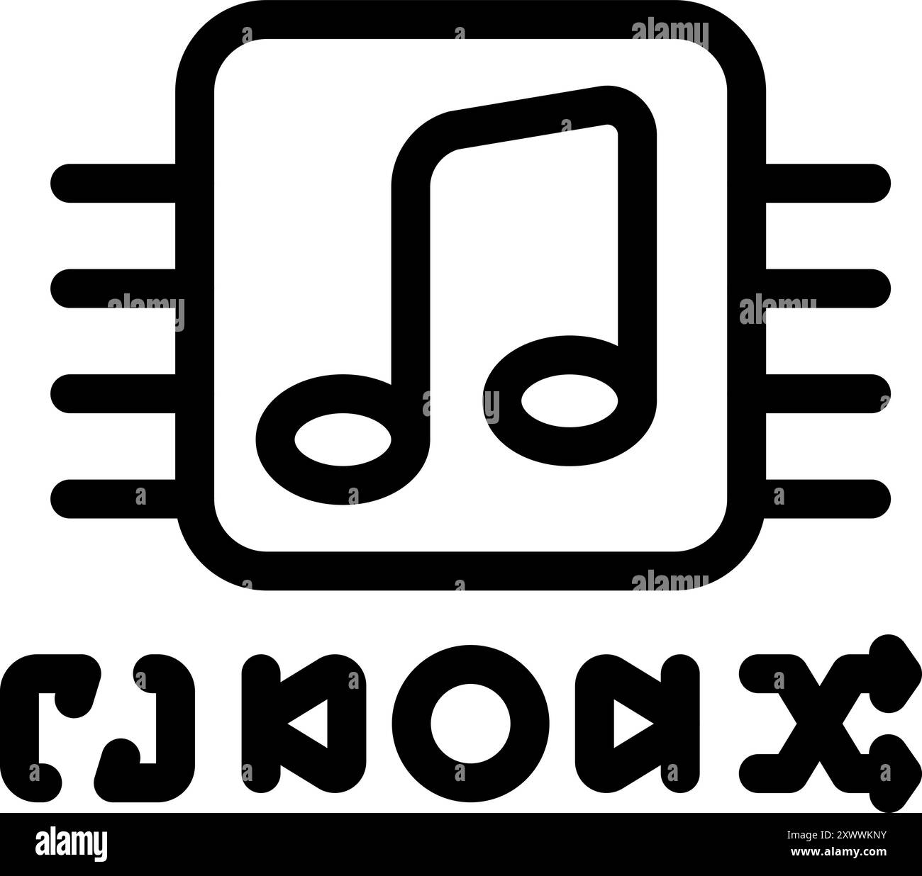 Music chip showing musical note representing concept of digital music ...