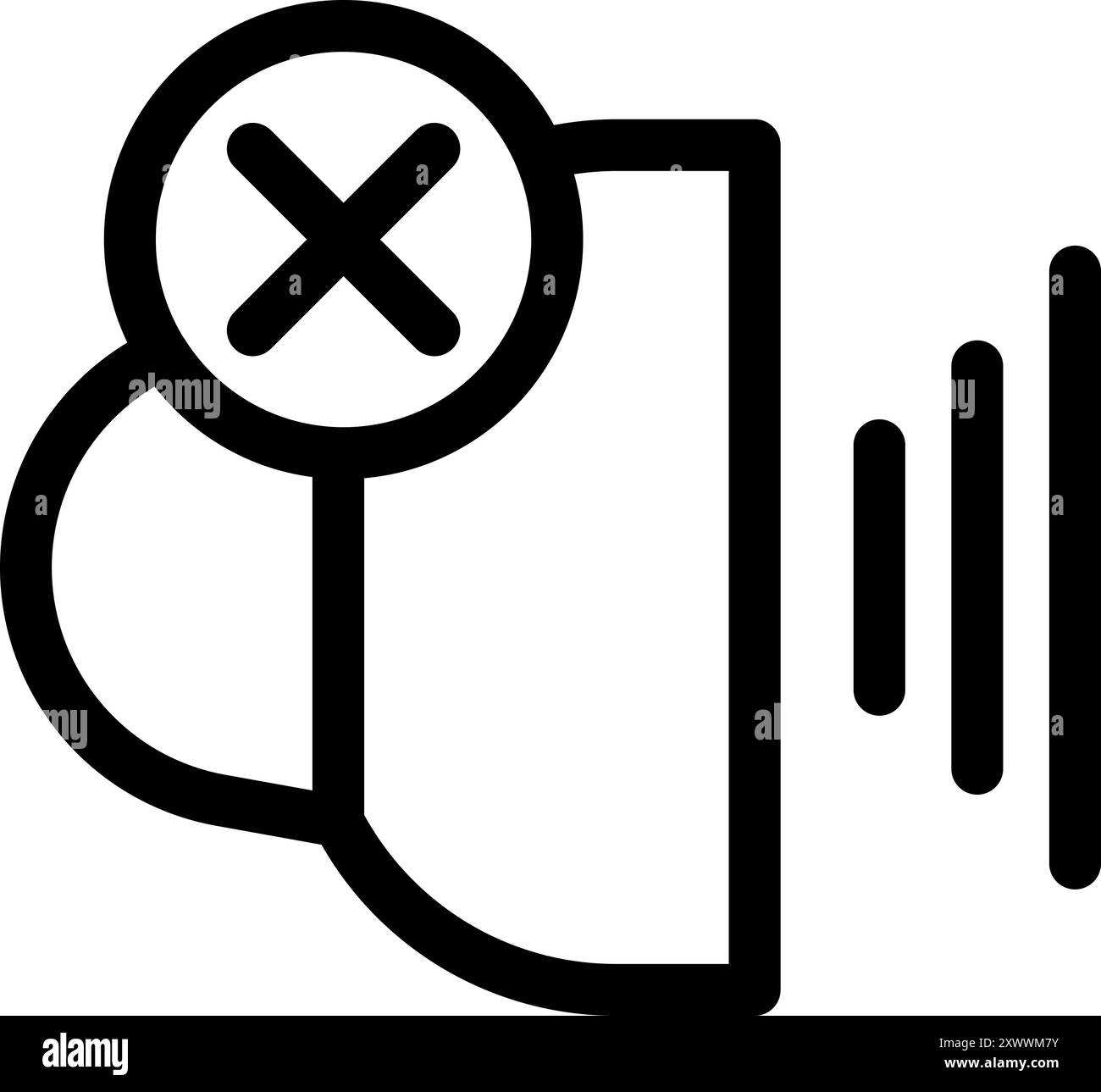Simple black and white icon of a speaker with sound waves being muted ...