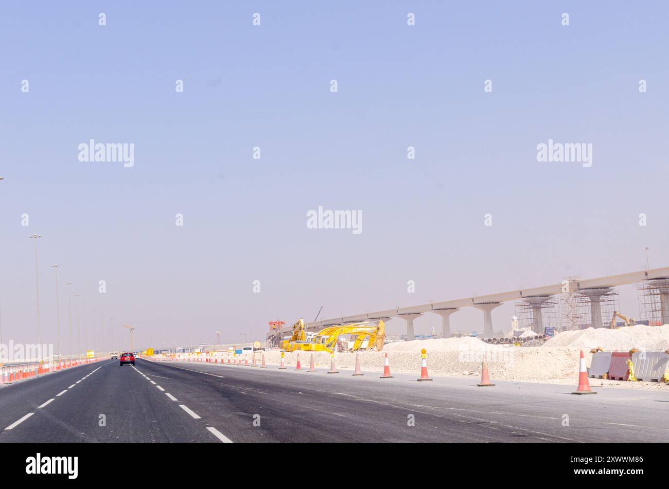 Construction of an elevated metro line in progress Stock Photo - Alamy