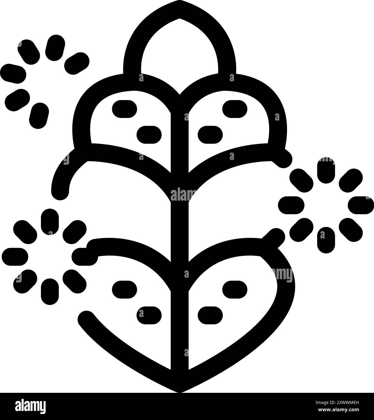 Plant growing inside a technological shape, representing artificial ...