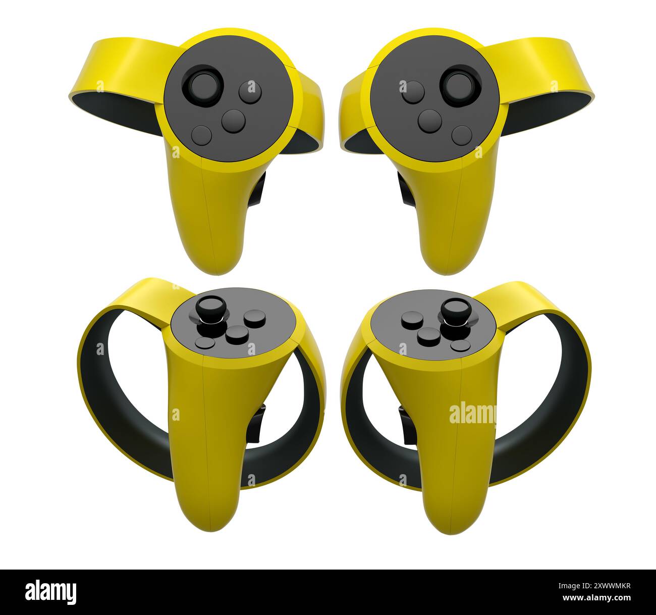 Virtual reality controllers for online gaming isolated on white background Stock Photo - Alamy