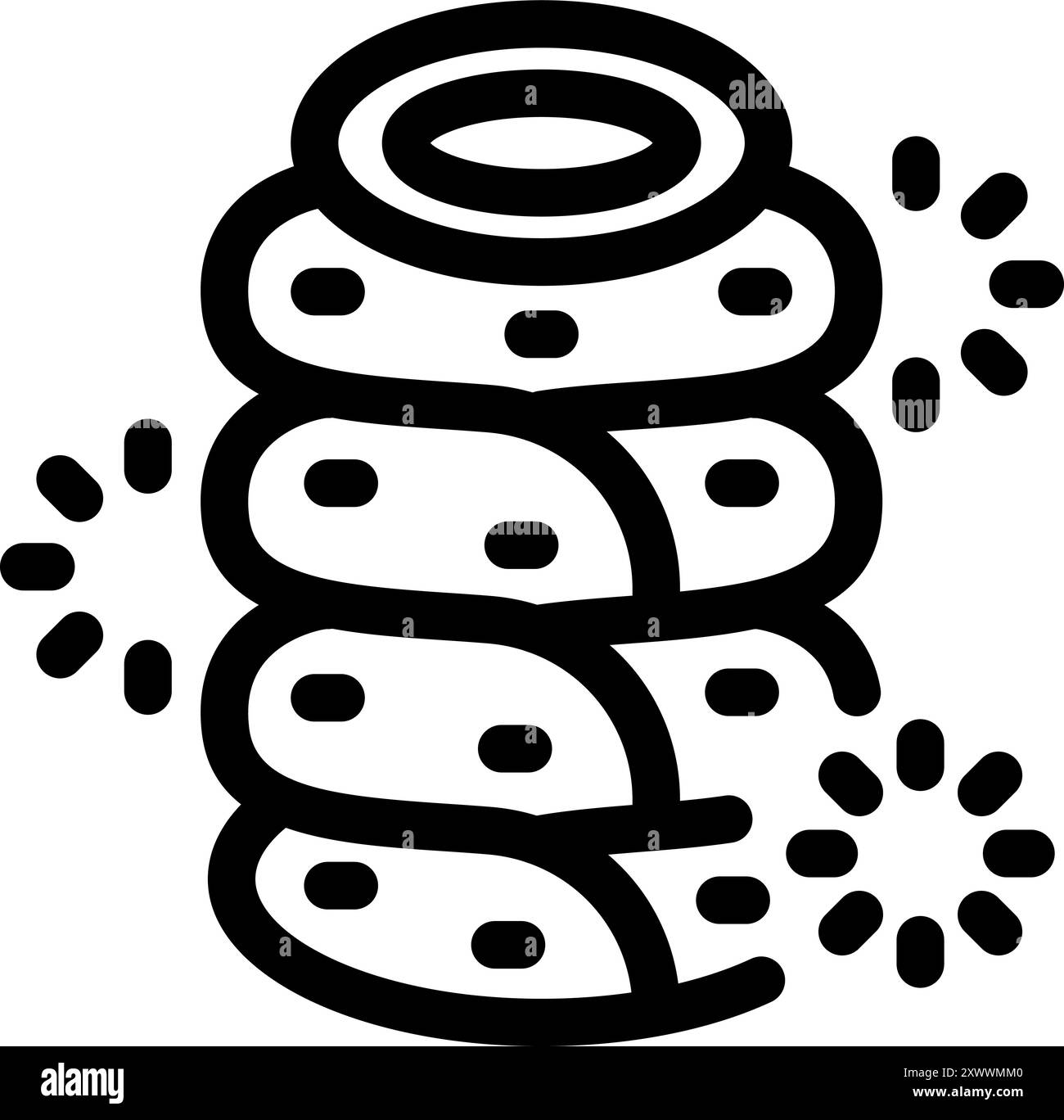 Black line vector icon for a chimney cake, a traditional hungarian ...