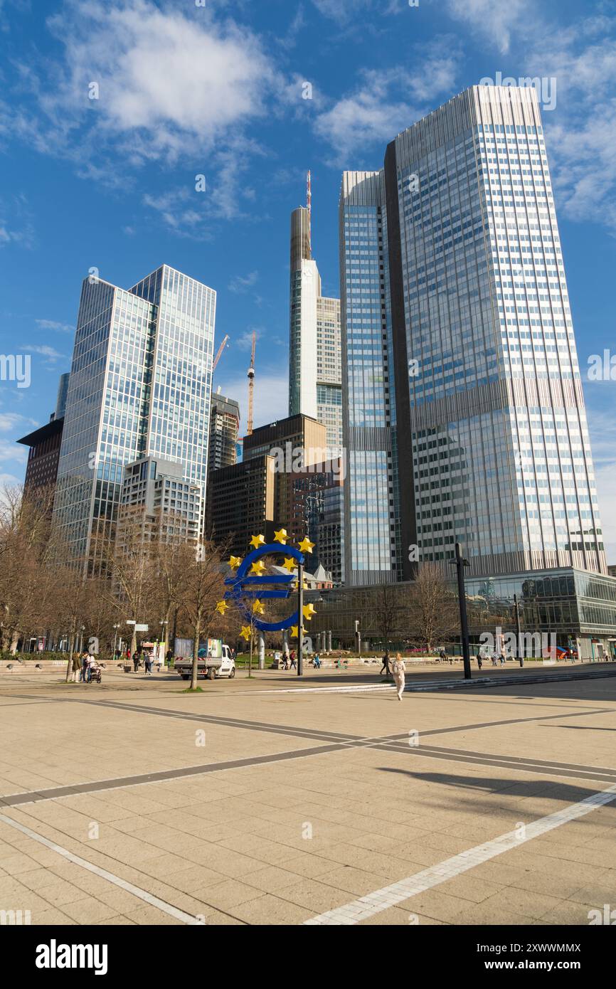 The Frankfurt German Skyline on a Spring Day Stock Photo - Alamy