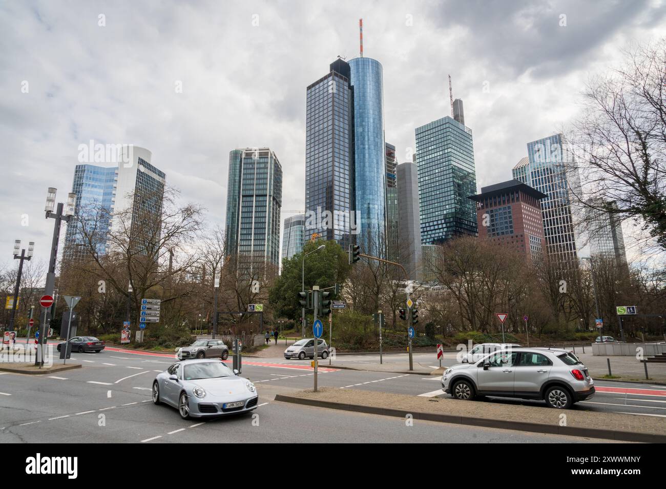 The Frankfurt German Skyline on a Spring Day Stock Photo - Alamy