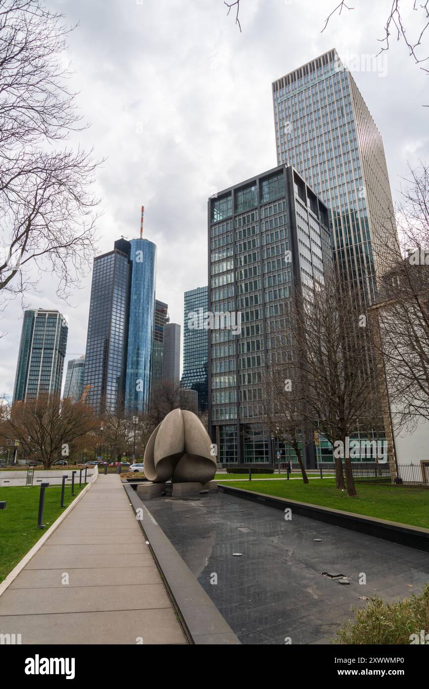 The Frankfurt German Skyline on a Spring Day Stock Photo - Alamy