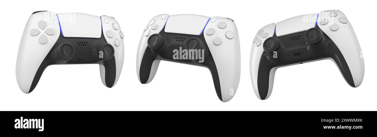 Collection of gaming controllers with different colors and designs for ...
