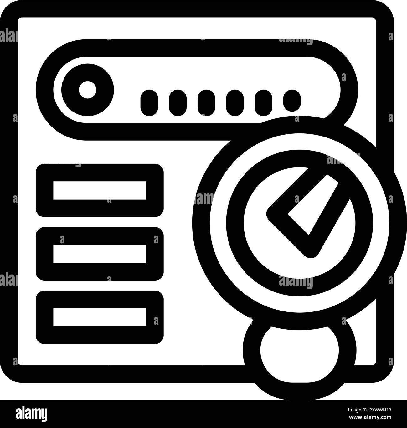 Bold Icon Of A Server Room Monitoring System Is Showing A Speedometer For Performance Analysis