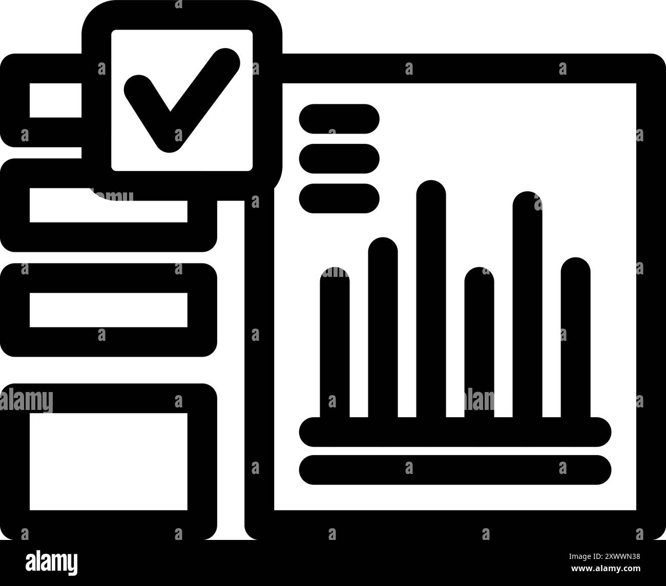 Software showing validating data analytics with check mark icon Stock ...