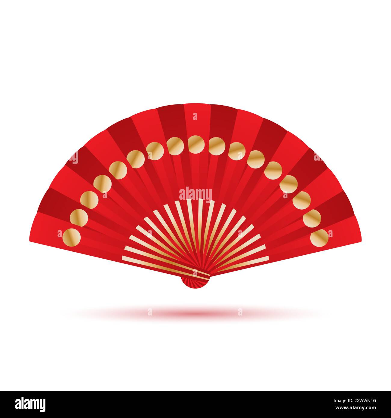 Red fan isolated on white background. Vector illustration Stock Vector ...