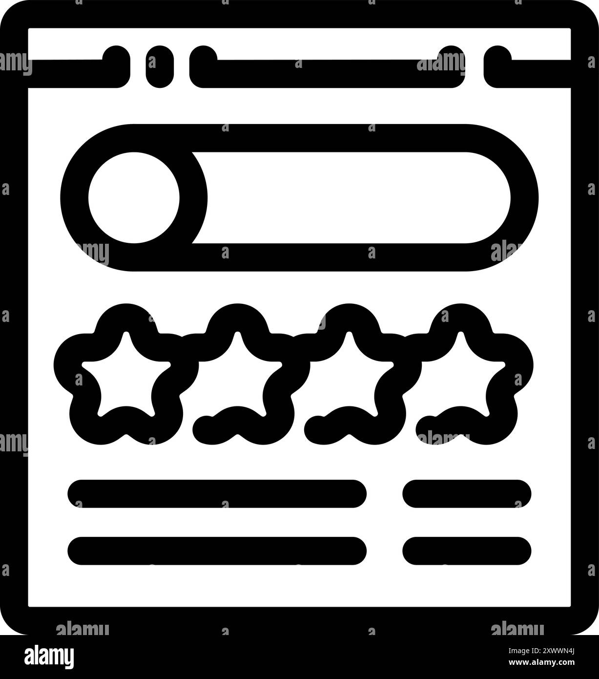 Simple vector icon of a website displaying a customer feedback section ...