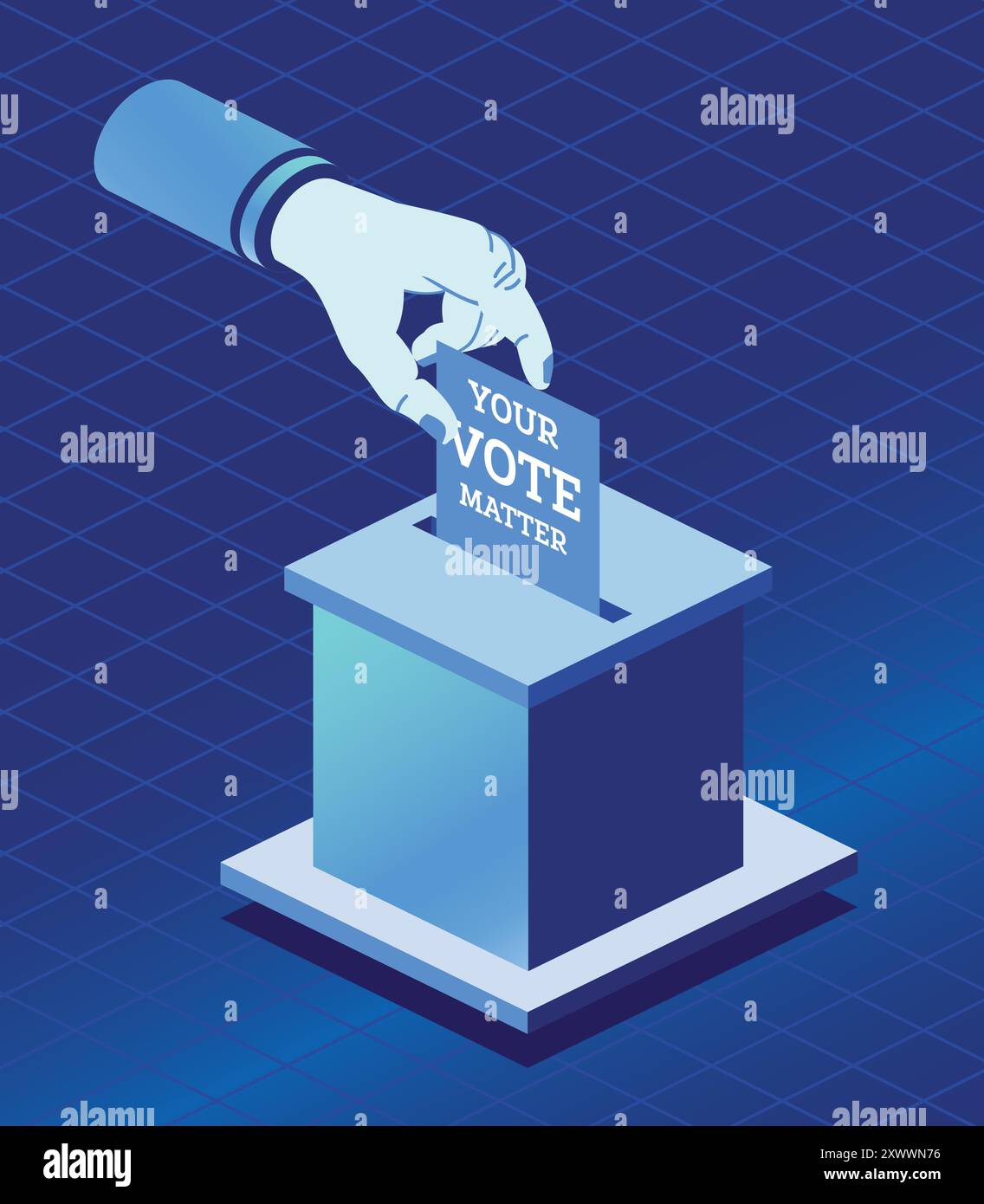 Voting Concept. Hand Puts Vote Bulletin into Vote Box. Vector ...