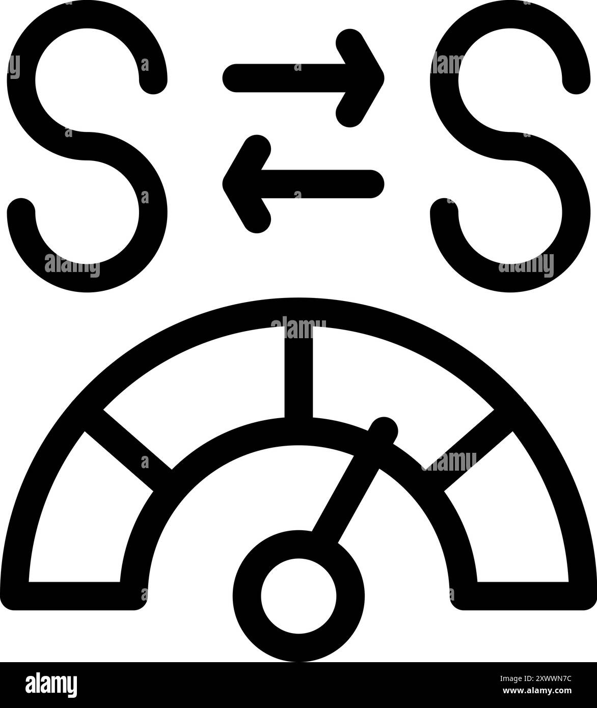 Speedometer with its needle moving, representing the status of a money ...