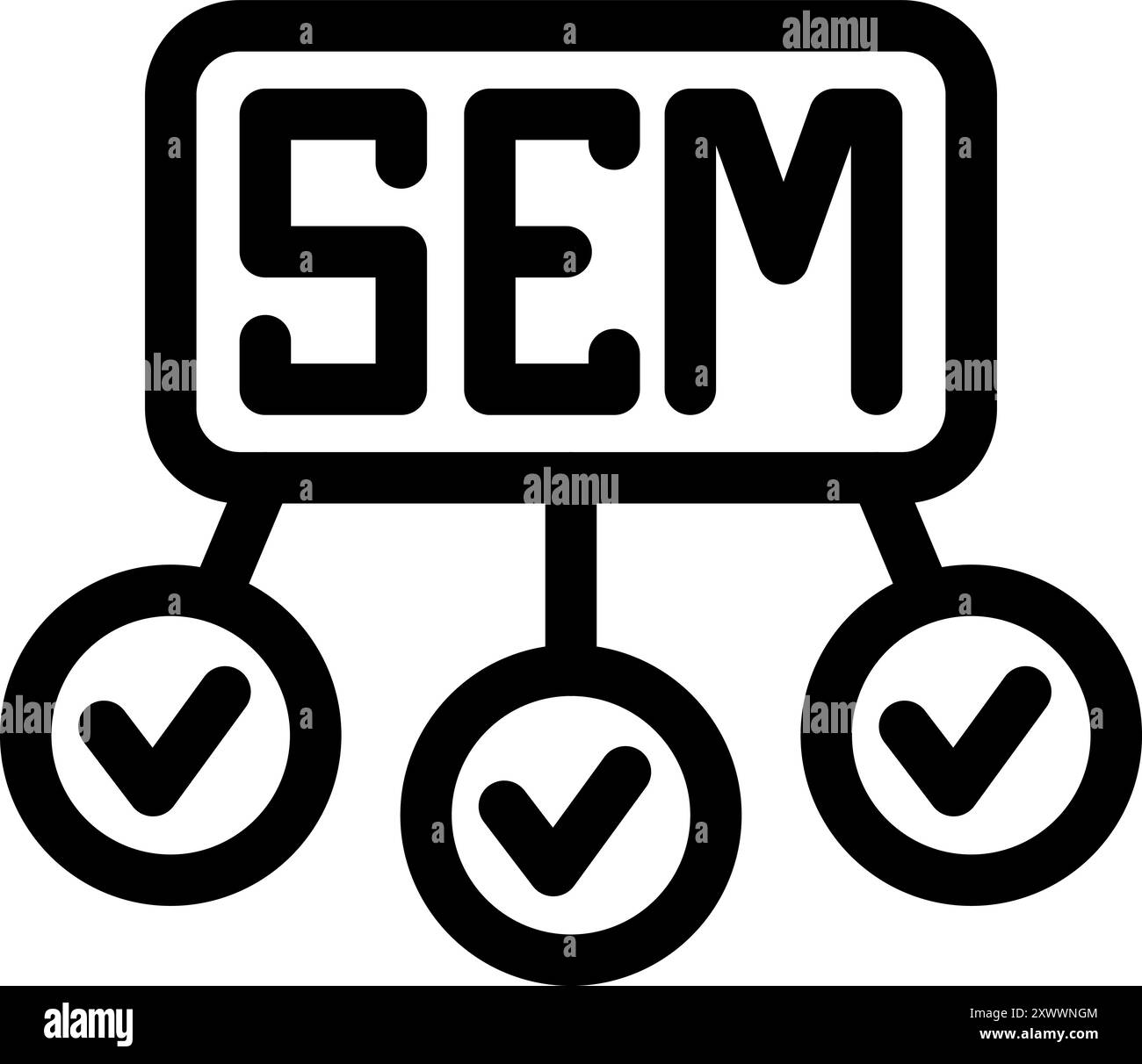 This vector icon represents a successful sem strategy, showing positive ...