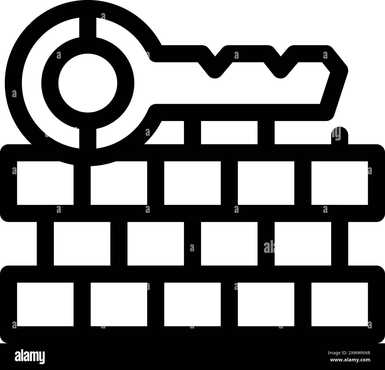 Key is unlocking a firewall, providing security and protection Stock ...