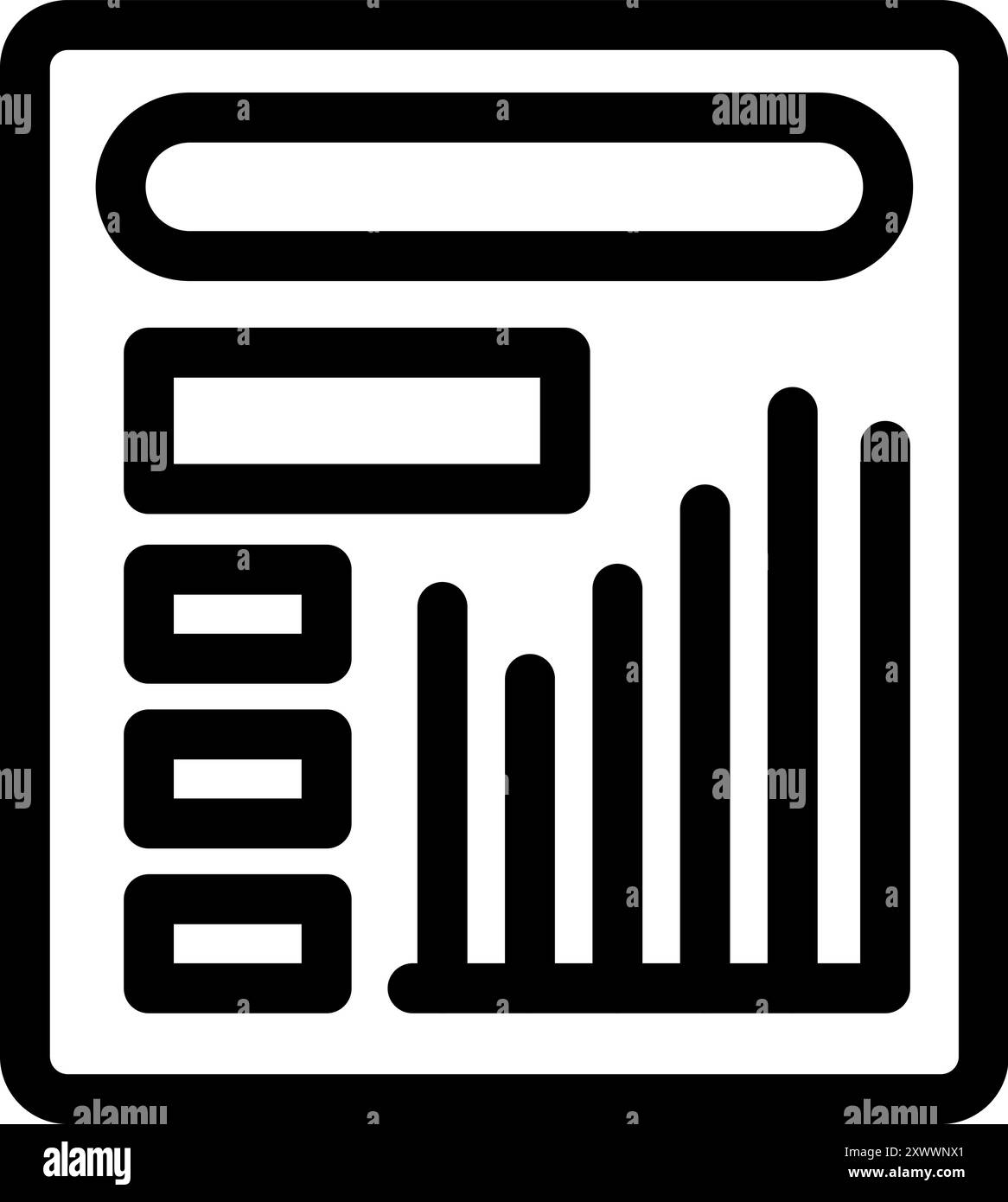 Bold icon of business report showing growing statistics with a bar ...