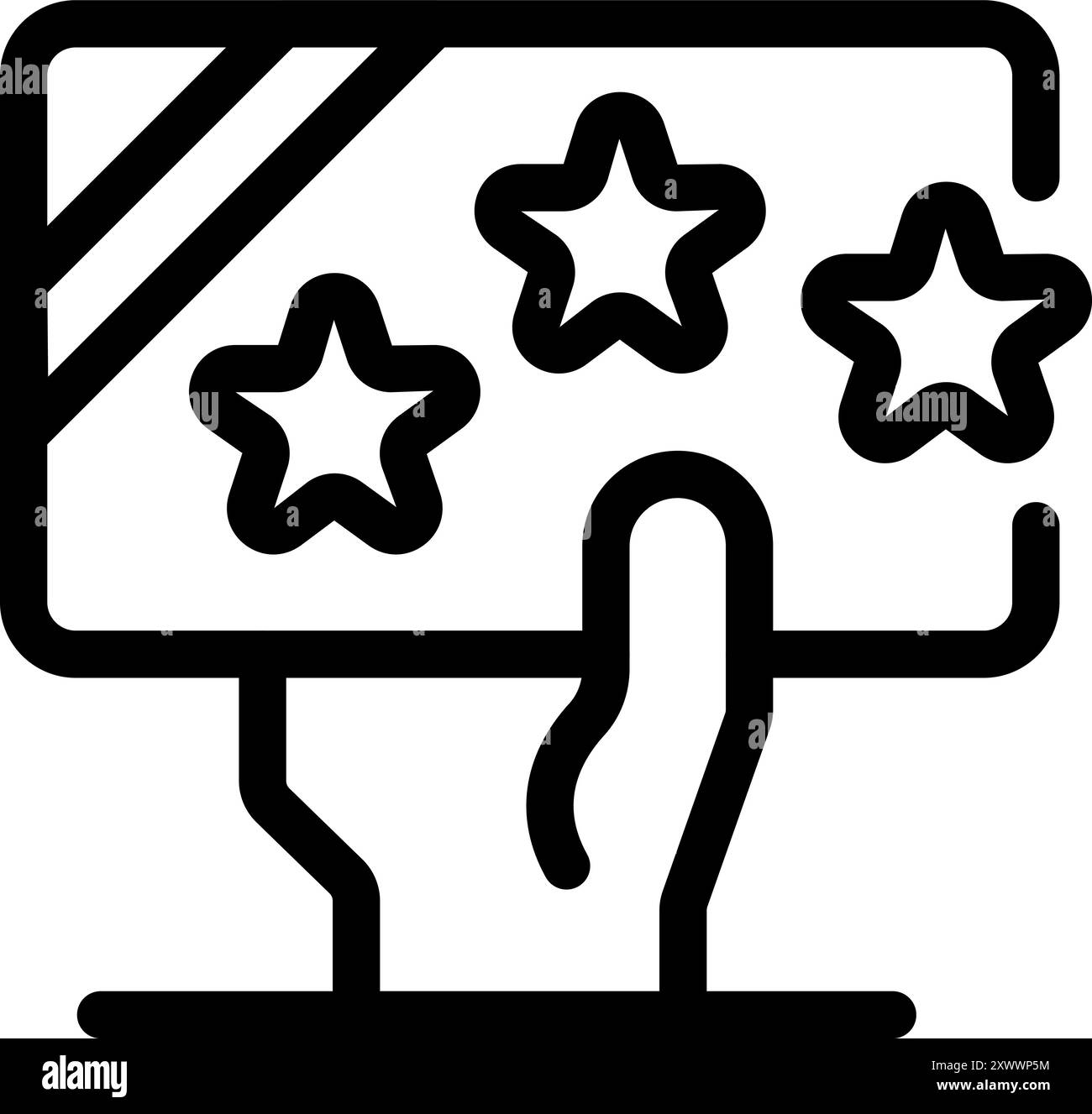 Hand holding a card with a ribbon and stars, symbolizing a premium ...