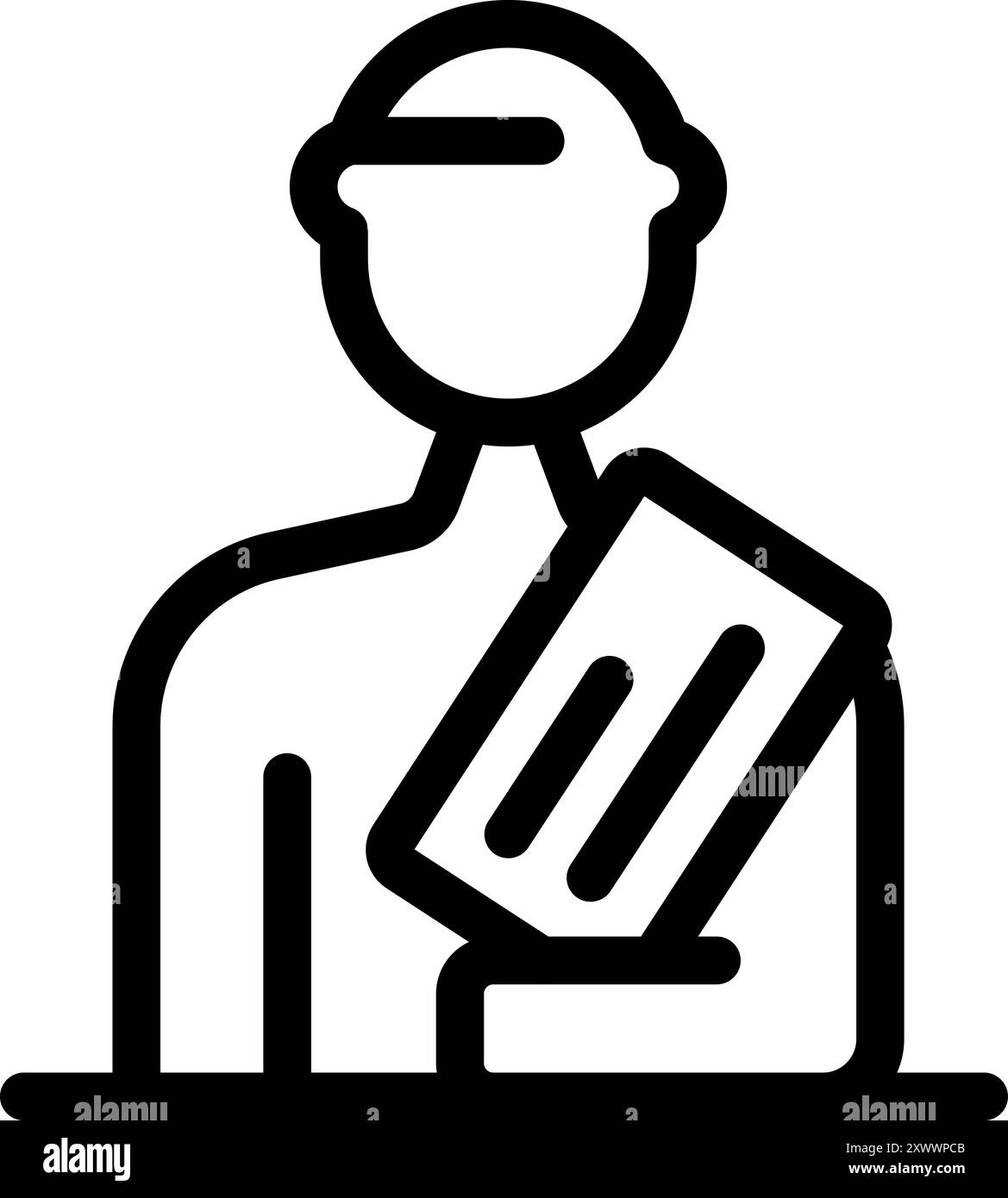 Construction worker is recovering from an injury with his arm in a ...