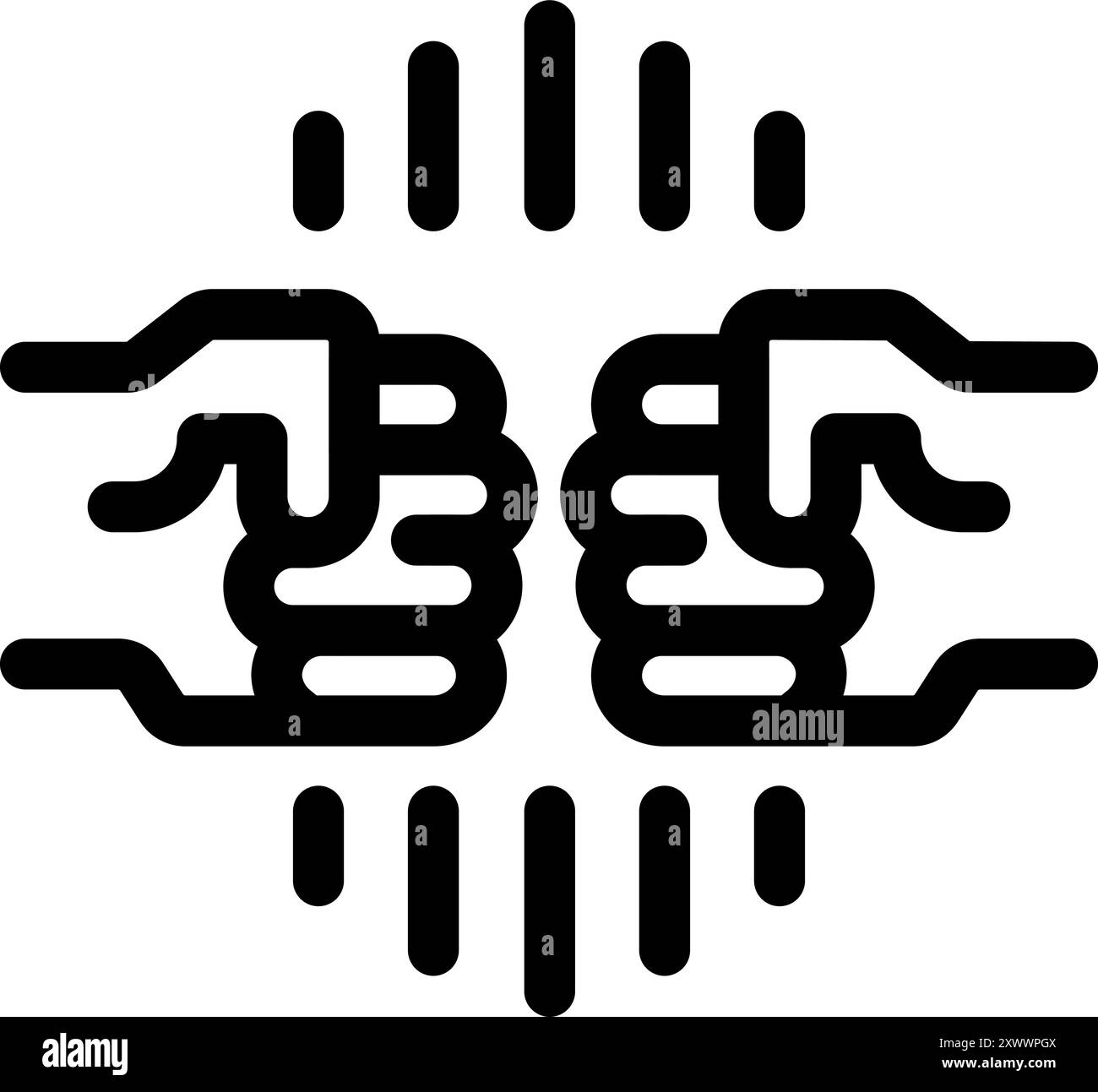 Two fists are bumping together in a sign of solidarity and teamwork ...