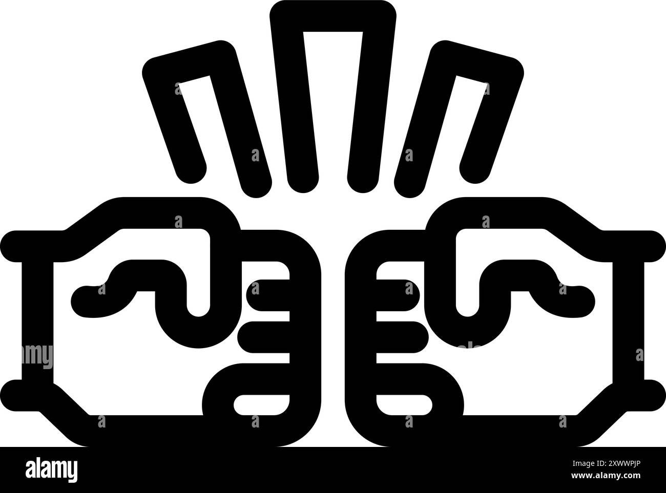 Two fists bumping creating sparkles icon business agreement symbol ...