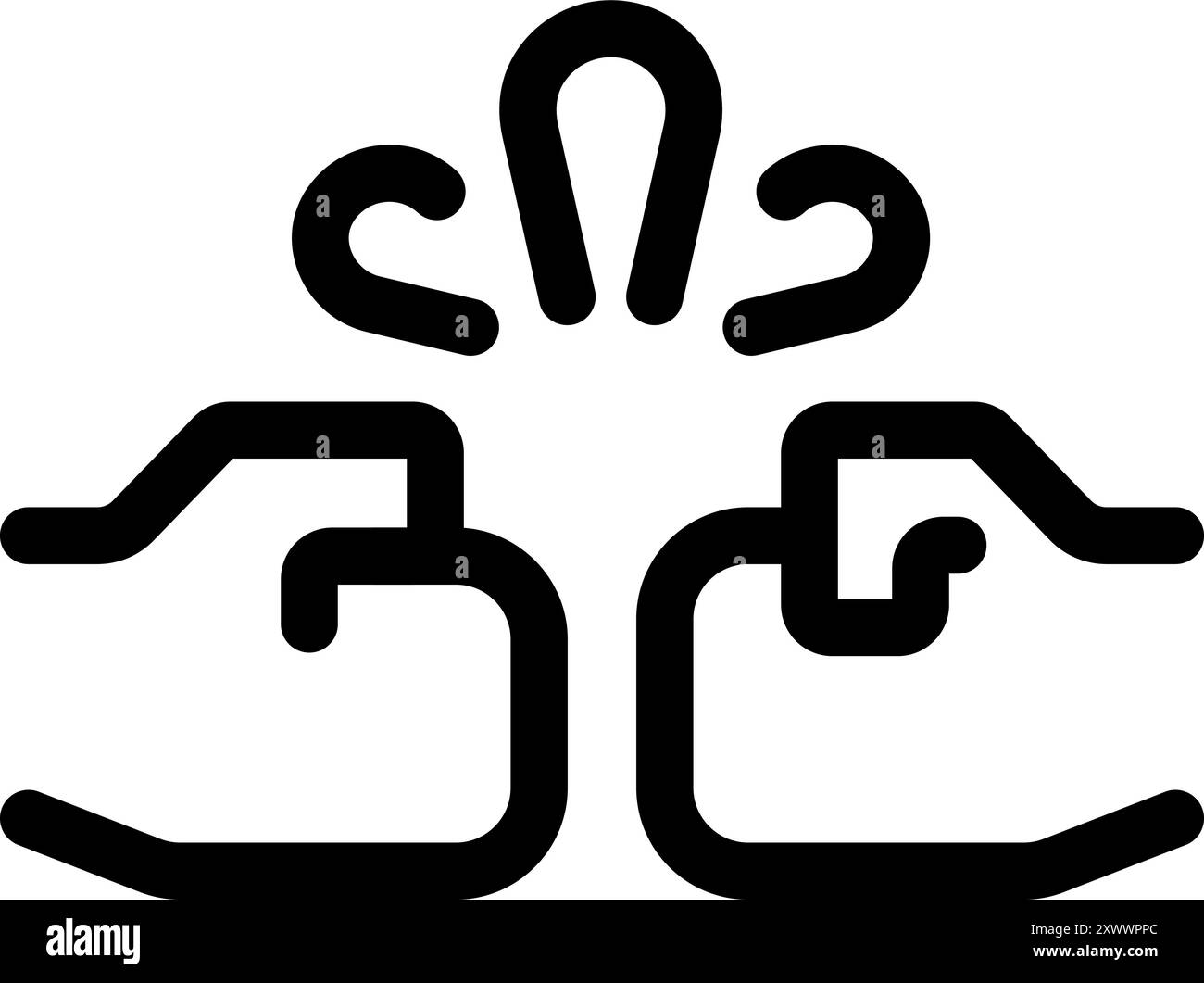 Simple icon representing two people shaking hands to close a deal Stock ...