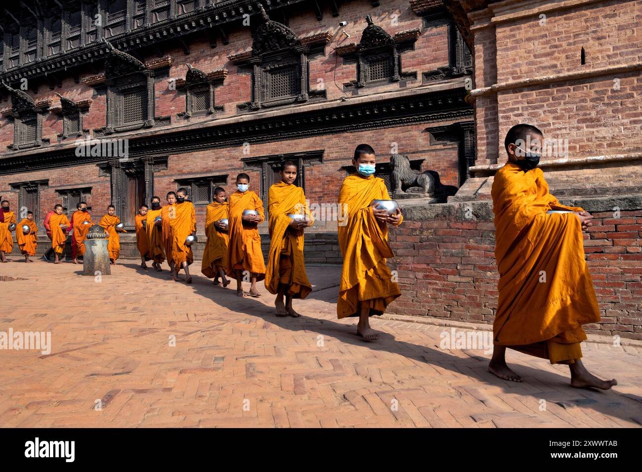 Young monks in Bhaktapur, Nepal Stock Photo - Alamy