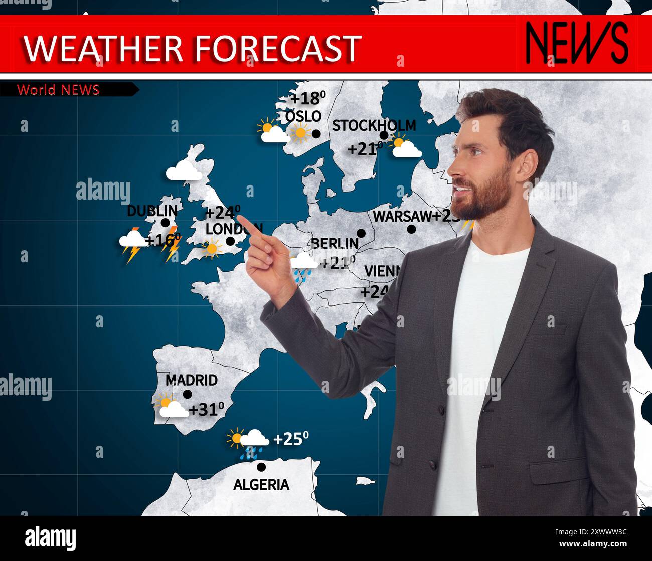 Weather forecast display showing hi-res stock photography and images ...