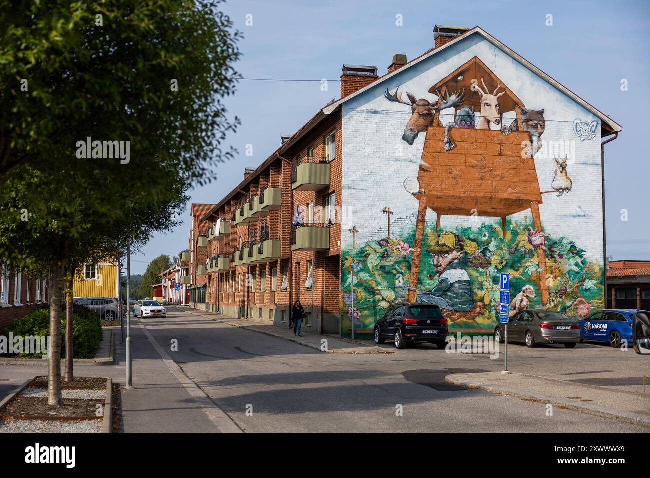 Mural painting in the city of Lindesberg, Sweden Stock Photo - Alamy