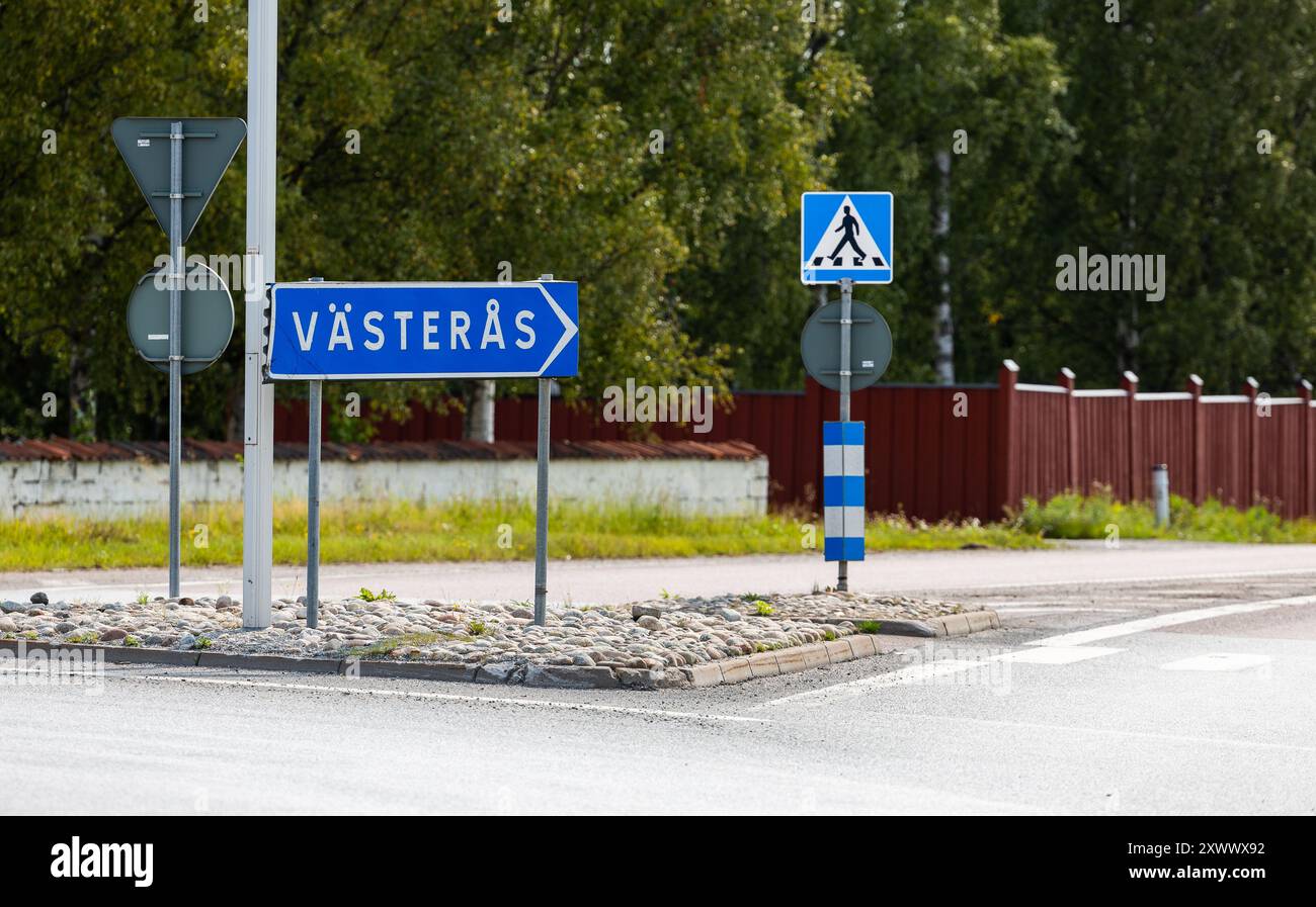 Road signs in the city of Fagersta, Sweden Stock Photo - Alamy