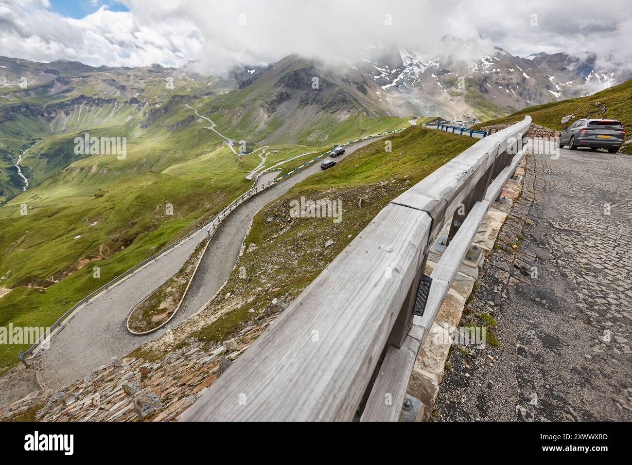 Grossglockner. Alpine serpentine mountain road. Landmark route in ...