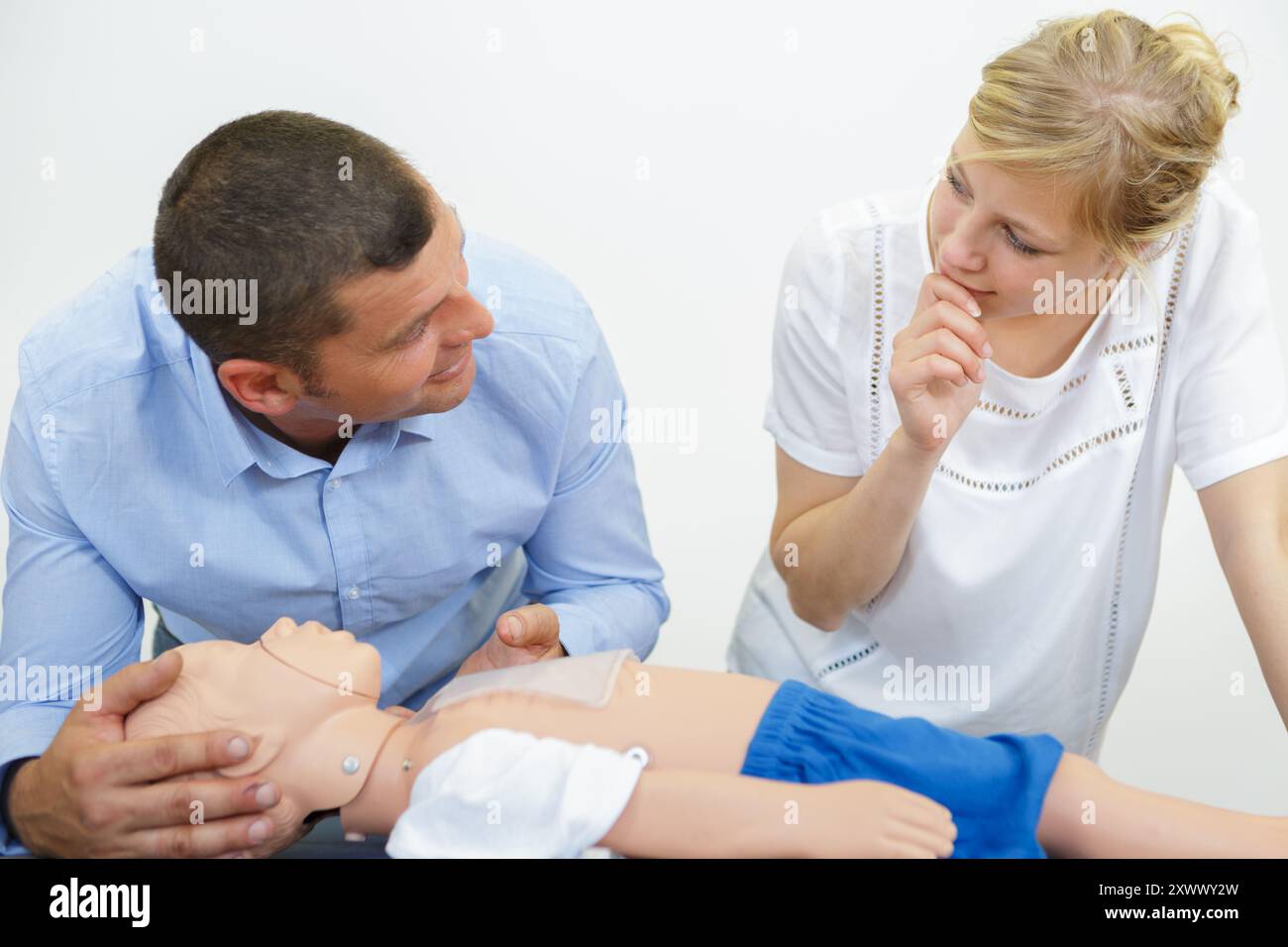 people during emergency training for children Stock Photo - Alamy