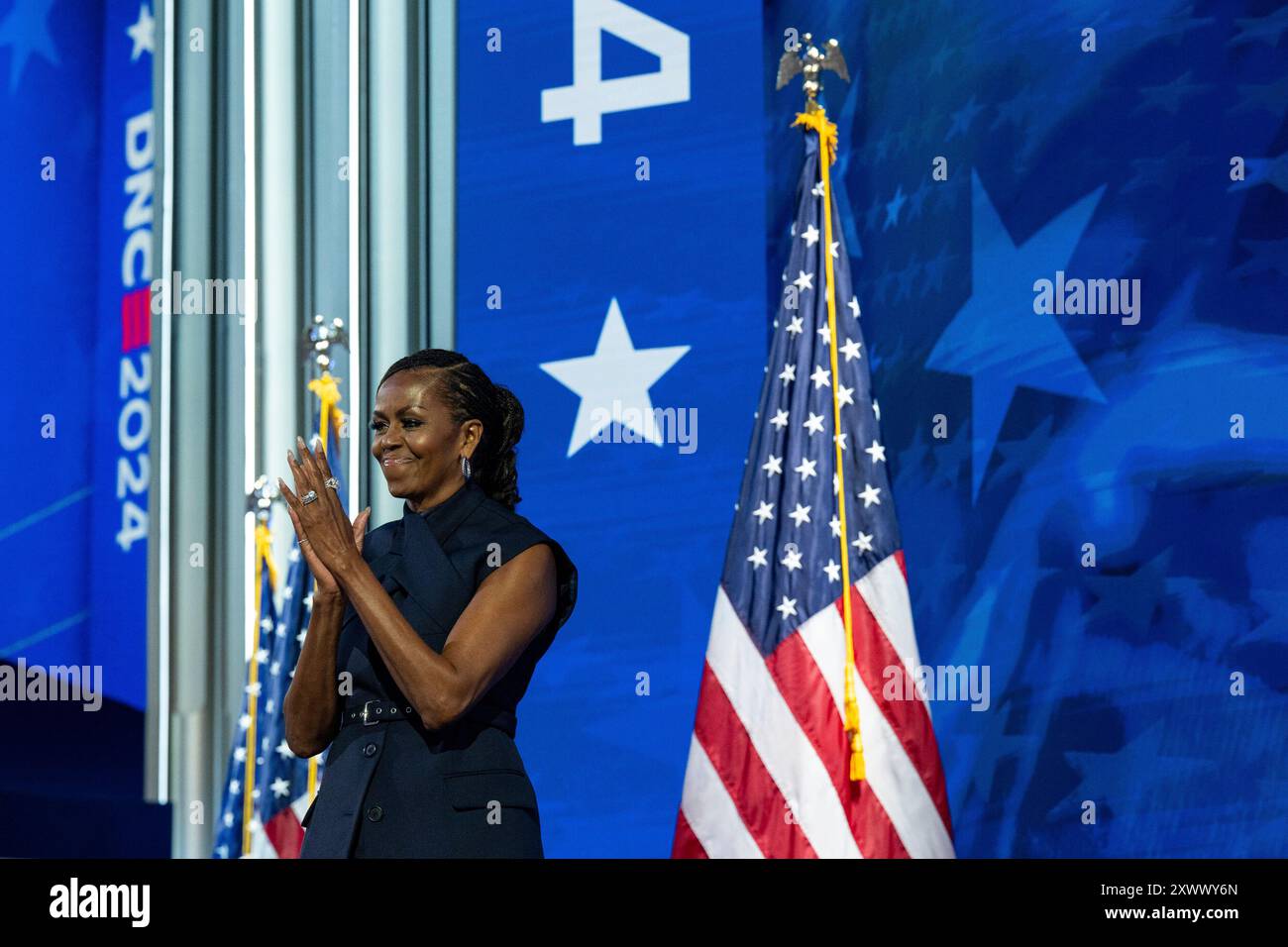 Former First Lady Michelle Obama delivers remarks at the 2024 ...