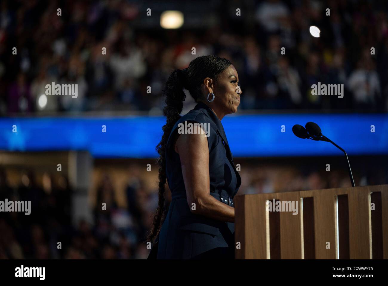 Former First Lady Michelle Obama delivers remarks at the 2024 ...