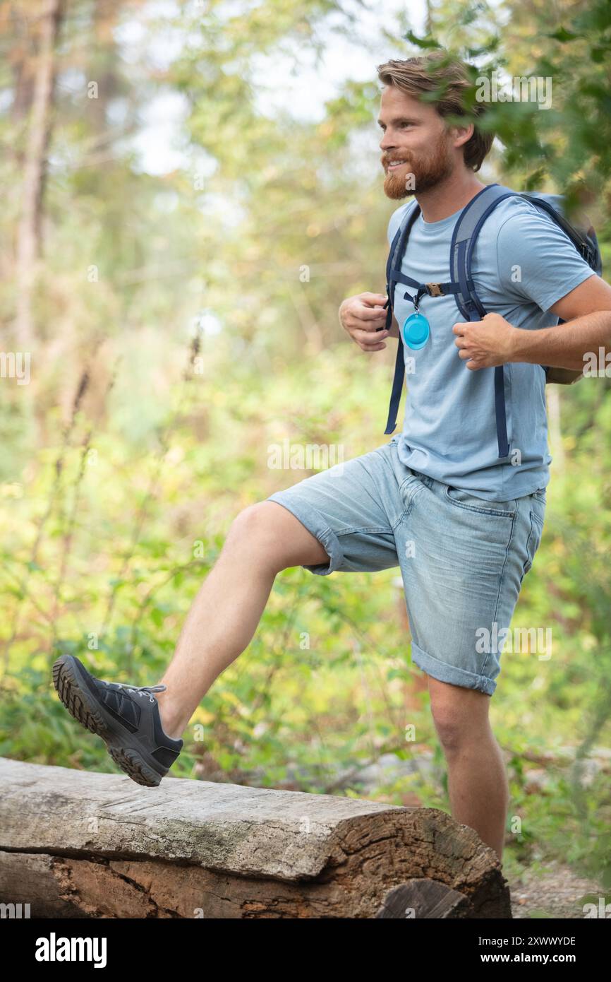 Hiking group tree trunk river hi-res stock photography and images - Alamy