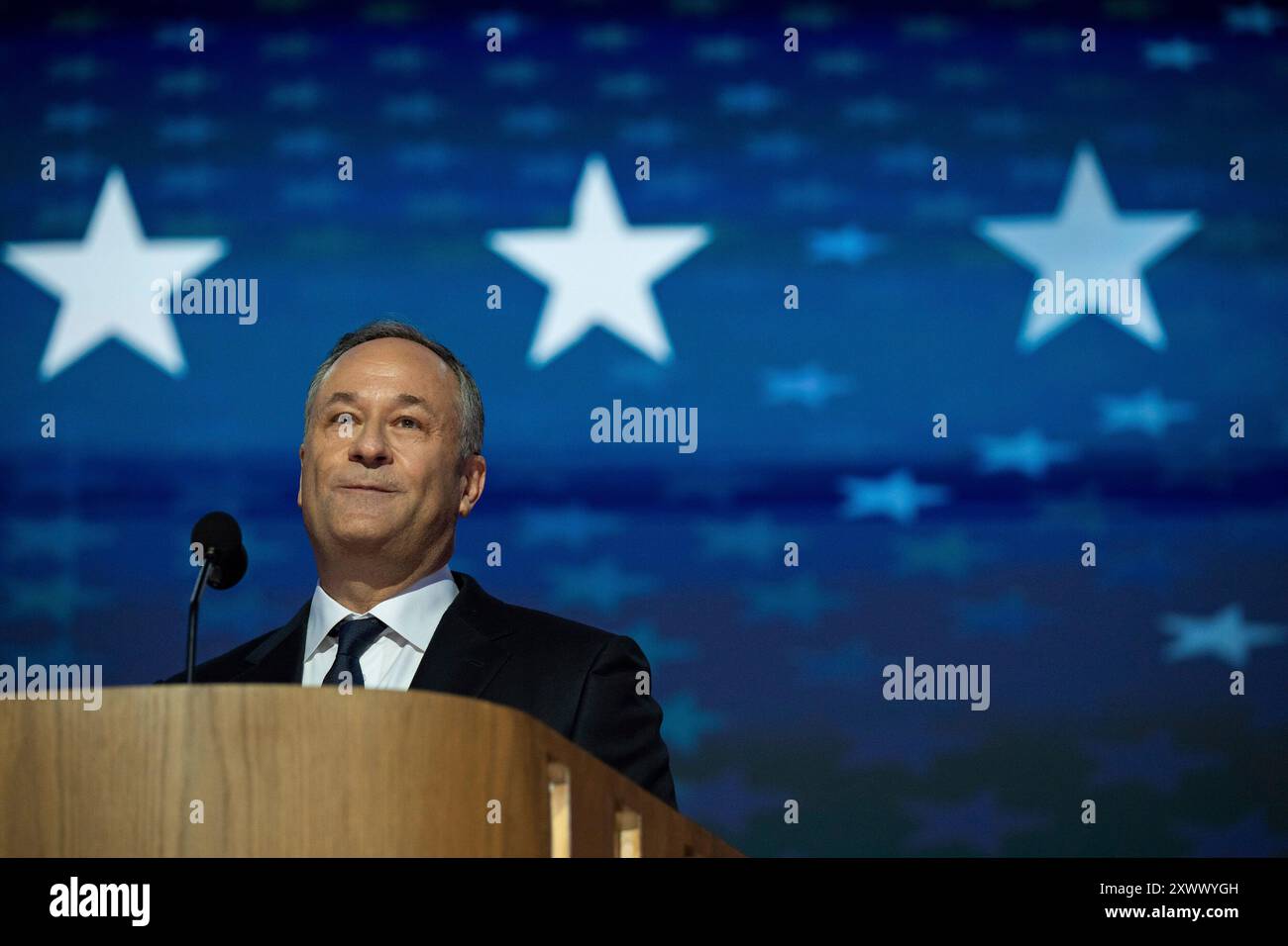 Second Gentleman Doug Emhoff delivers remarks at the 2024 Democratic ...
