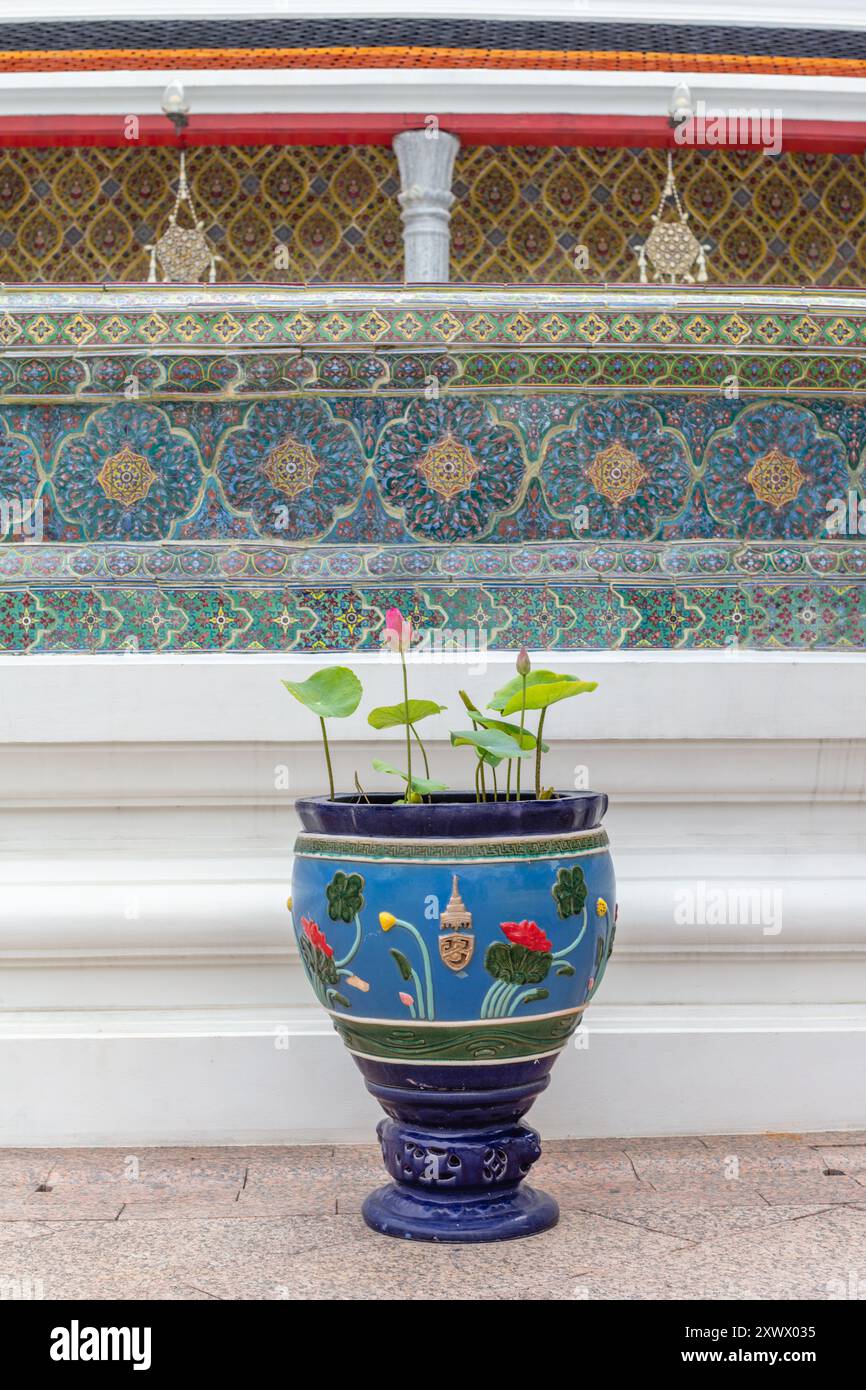 Lotus flower in a pot at Wat Ratchabophit Sathitmahasimaram ...