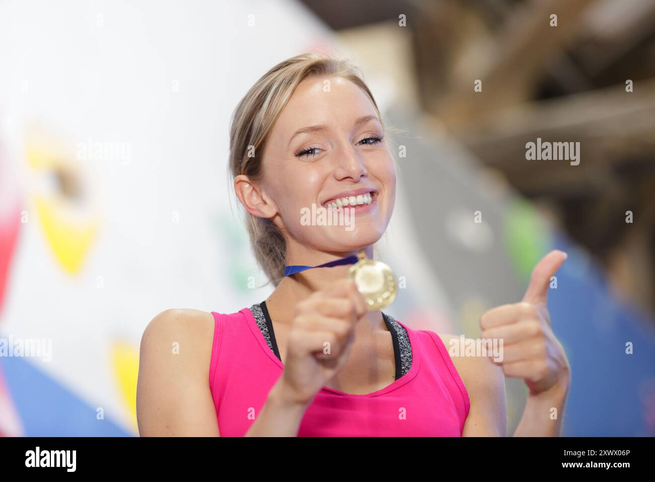 woman won a gold medal Stock Photo - Alamy