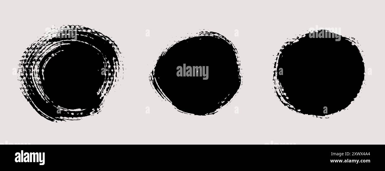 Round brush strokes vector. Circle text boxes Stock Vector Image & Art ...